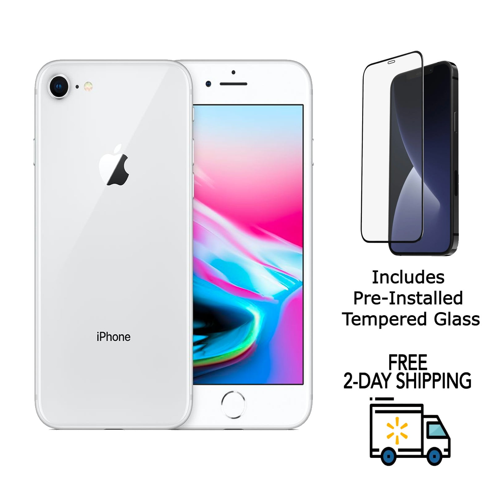 Restored Apple iPhone 8 A1863 (Fully Unlocked) 128GB Silver w/ Pre ...