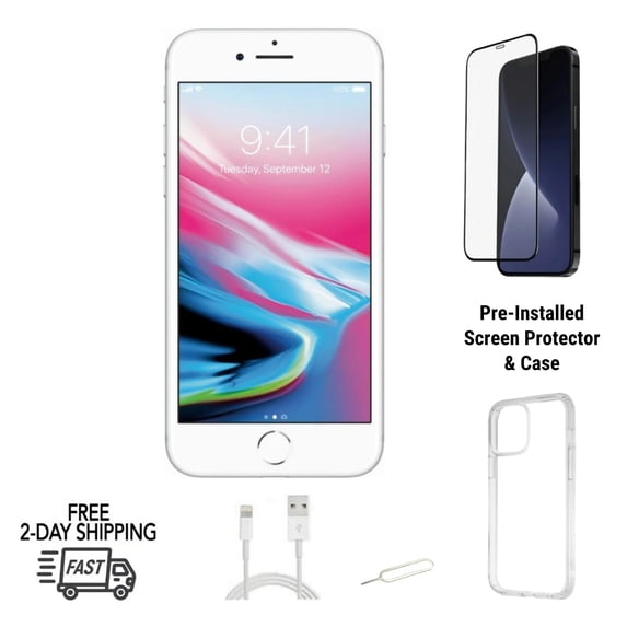 Restored Apple iPhone 8 (Unlocked) 128GB Silver (A1863) Bundle with ...