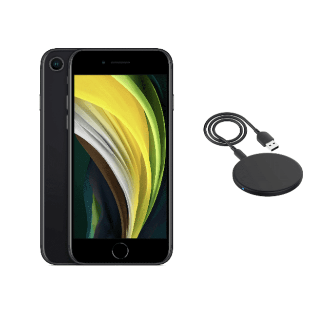 Restored Apple iPhone SE (2nd Gen) (Unlocked) 64GB Black (A2275) Bundle with Wireless Charger ...