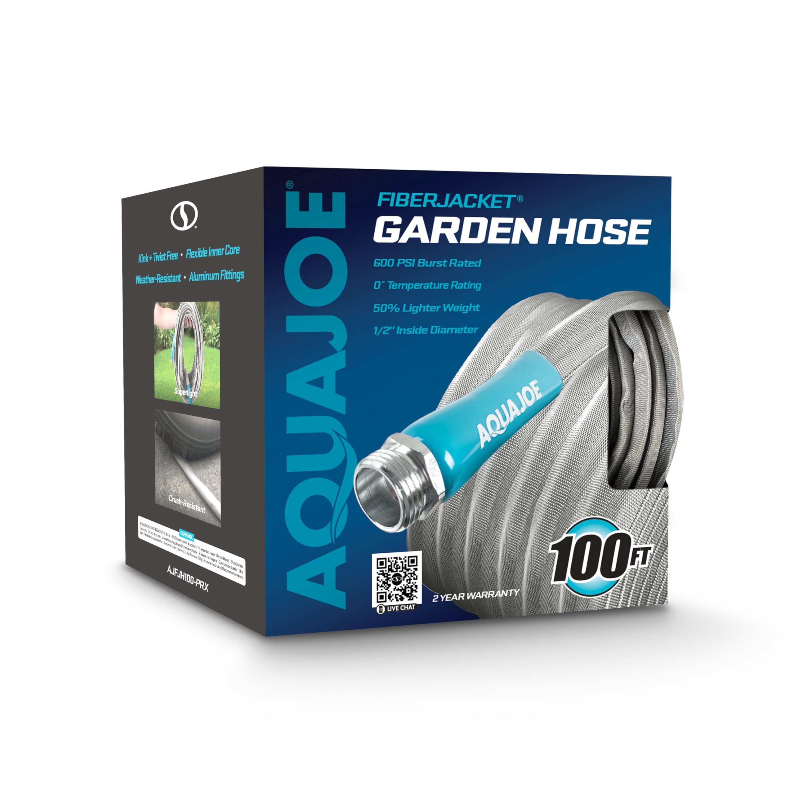 Restored Aqua Joe AJFJH100-PRX | Xtreme Fiberjacket Garden Hose | 100 ...