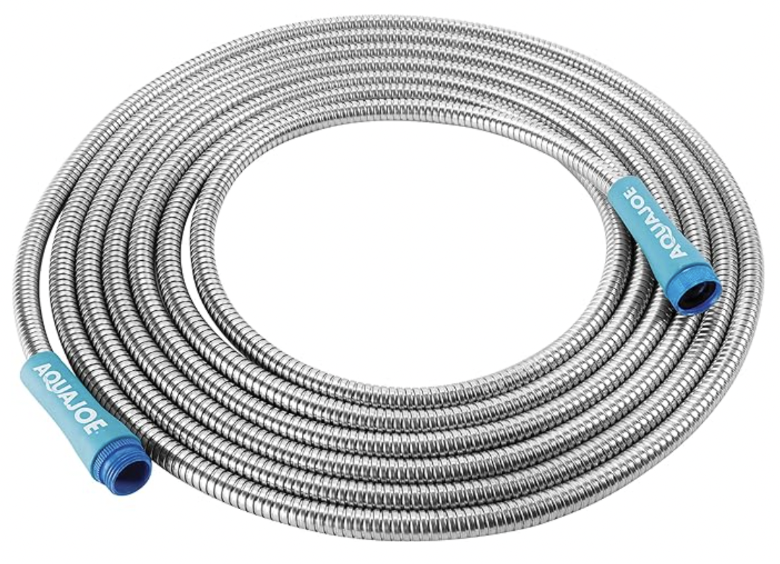 Restored Aqua Joe AJSGH25 | 25-Foot Metal Garden Hose | 1/2-Inch Heavy ...