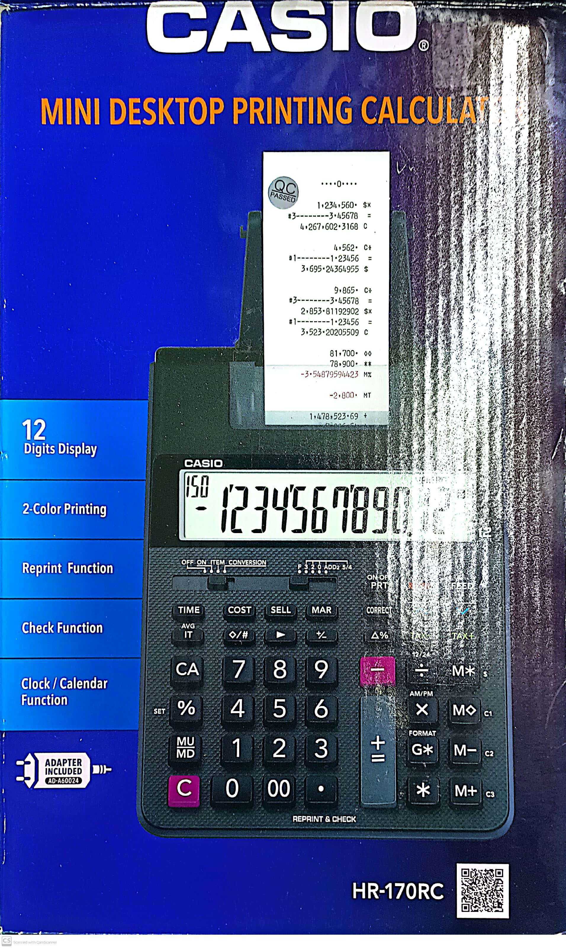 Restored Casio HR-170RC Printing Calculator (Refurbished) - Walmart.com