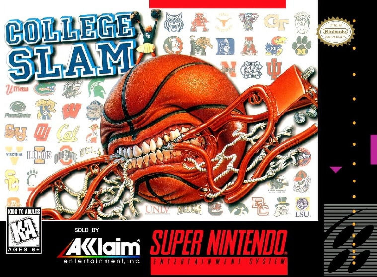 Restored College Slam (Super Nintendo, 1996) SNES Basketball Game ...