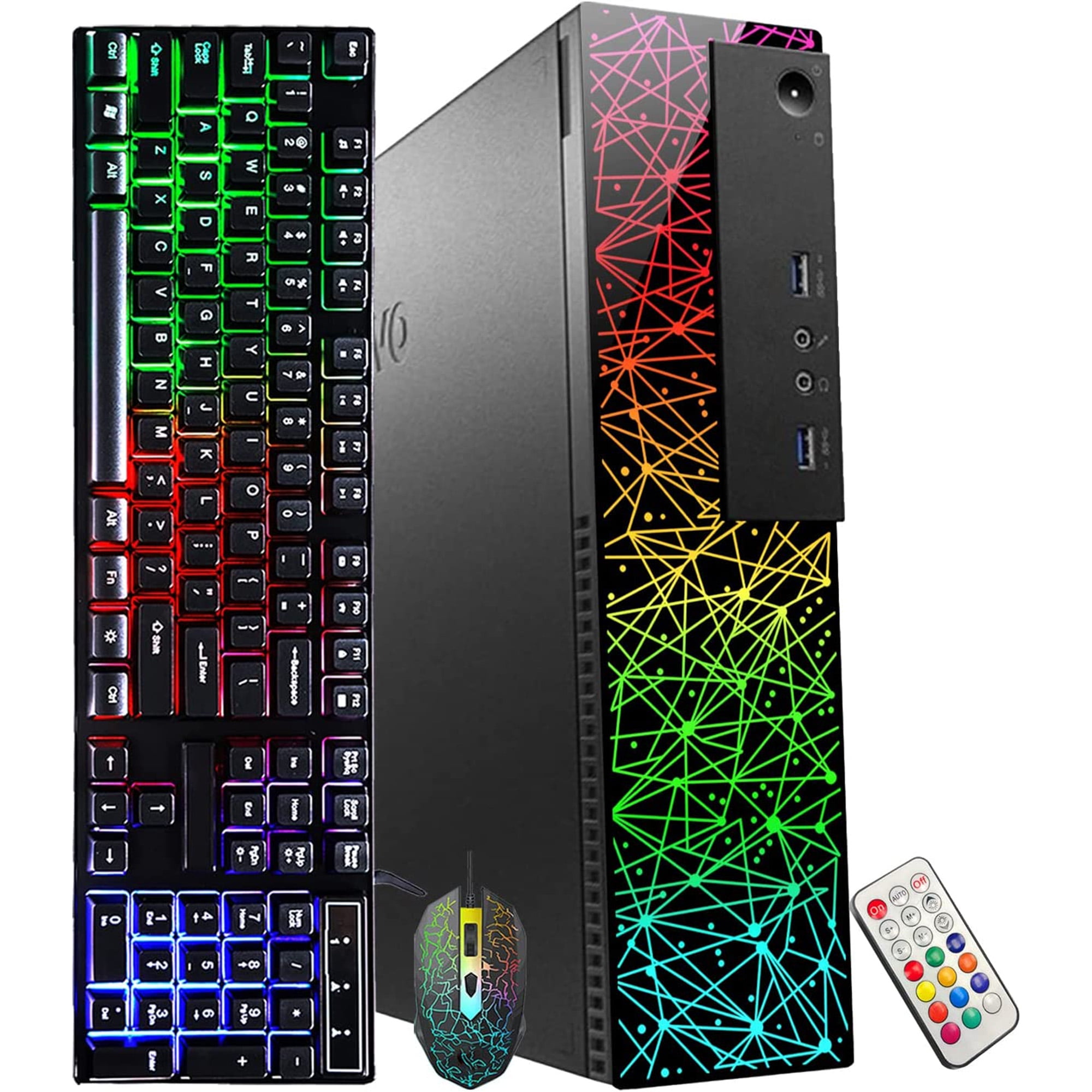 Restored Custom Built RGB Lights PC- Lenovo ThinkCentre SFF Computer ...