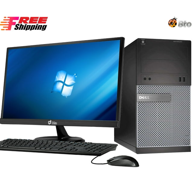 Restored Dell Desktop Tower Computer PC Intel Core i5 Processor 16GB Ram, 512GB SSD, New 22 inch ...