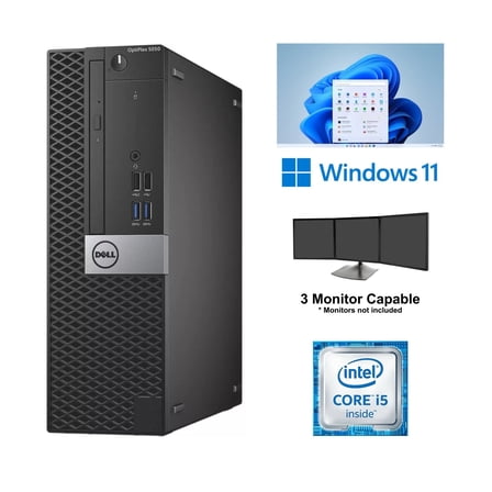 Dell 7010 Pre-Owned PC, Windows 11 Pro, 16GB RAM, 250GB HDD, 19" LCD ...