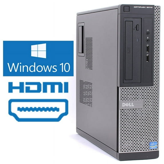 Restored Dell Optiplex 3010 Desktop, Intel Core i3 3.4Ghz, 4GB RAM, 250GB HDD, HDMI, DVD ...