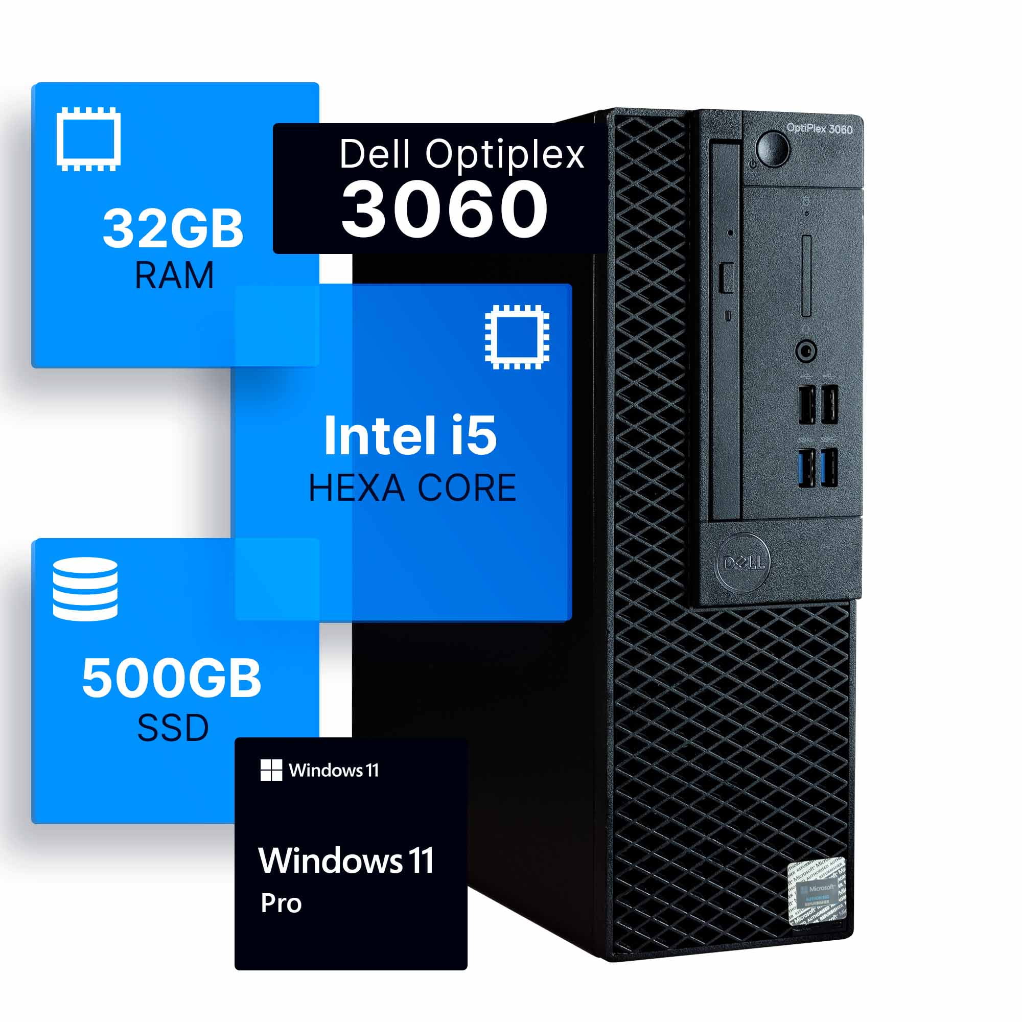 Dell Optiplex 3060 Desktop Computer, Intel i5-8500, 32GB DDR4 RAM ...