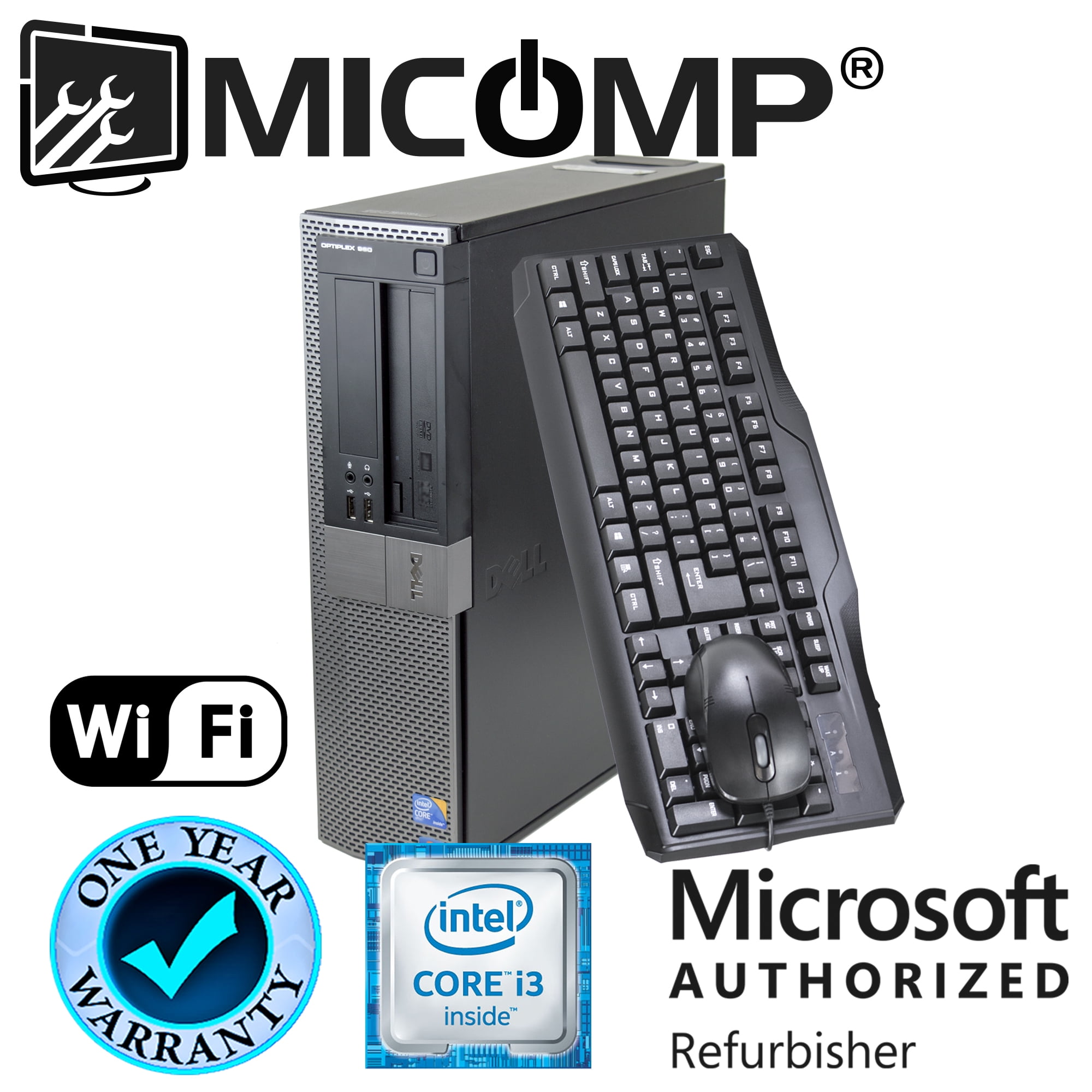 Restored Dell Optiplex 390 Desktop PC I3-2100 3.1Ghz 8GB 1TB DVD WiFi ...
