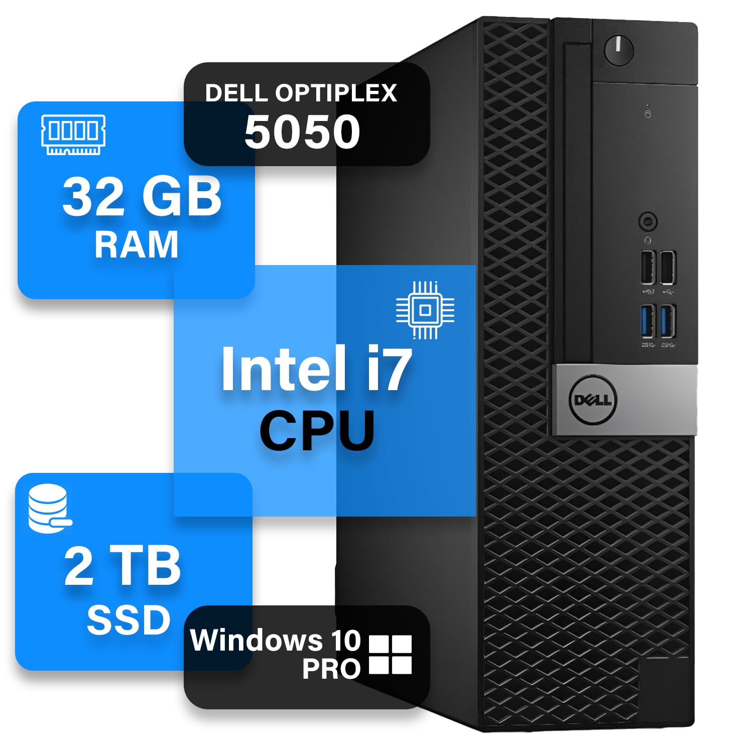 Dell Optiplex 5050 SFF Desktop PC - Intel Core i7 6th Gen Processor - 32GB DDR4 RAM - 2TB SSD ...