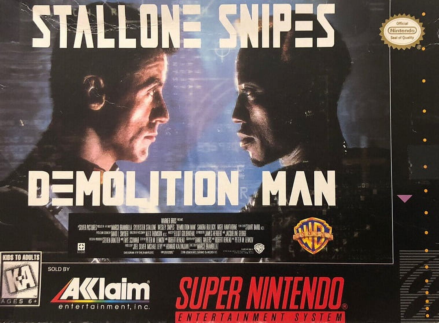Restored Demolition Man (Super Nintendo, 1995) SNES Action Game ...