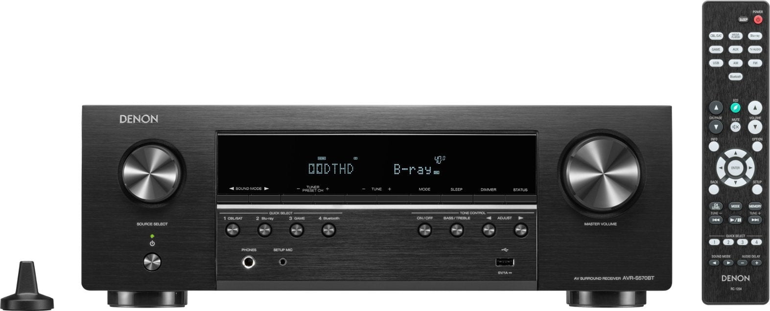 Restored Denon AVR-S570BT 5.2 Channel AV Receiver - 8K HD Audio & Video ...