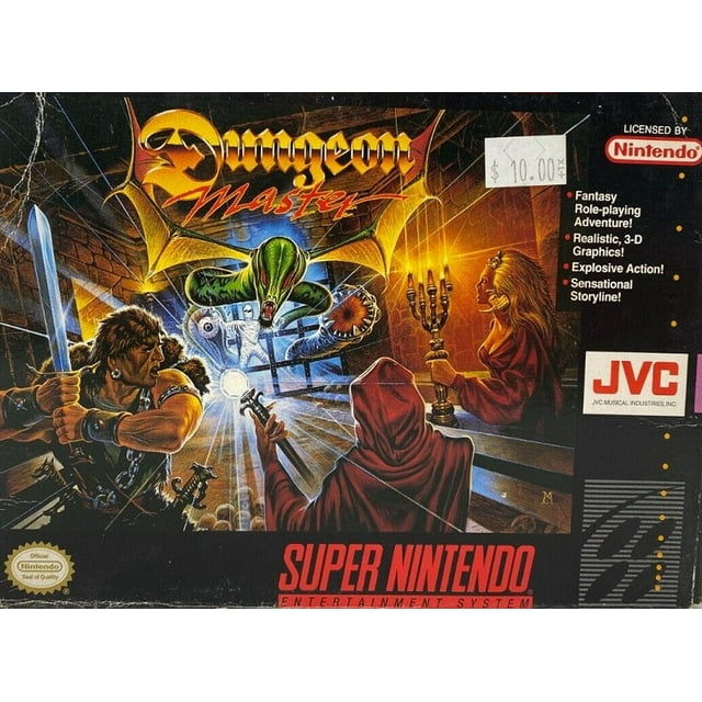 Restored Dungeon Master Super Nintendo 1993 Snes Fighting Game Refurbished