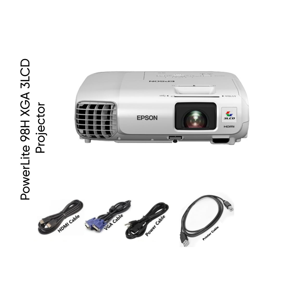 Restored Epson PowerLite 98H XGA 3LCD Projector (0 to 1250 Lamp Hours ...