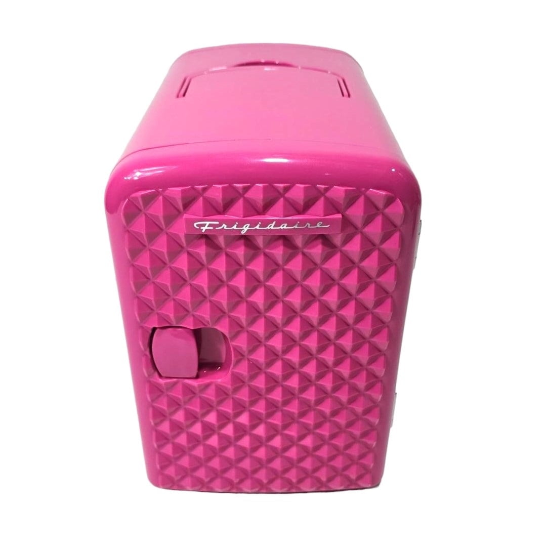 Restored Frigidaire 9 Can Mini Retro Diamond Door Beverage Fridge, Pink ...