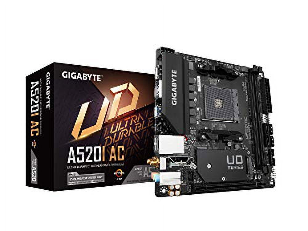 Restored GIGABYTE A520I AC mITX AM4 Intel WiFi+Bluetooth, NVMe PCIe 3.0 ...