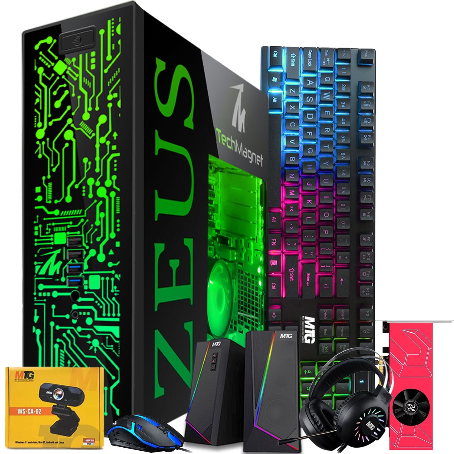 Restored Gaming Desktop PC, Intel i5 6th Gen, TechMagnet Galaxy 6, 16GB ...