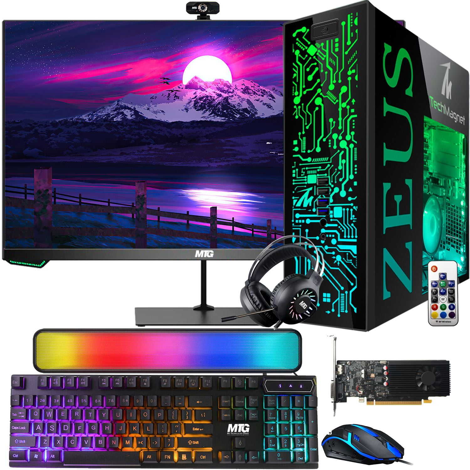 Restored Gaming Desktop PC, Intel i7 4th Gen, TechMagnet Zeus Pro 4, GT 1030, 8GB RAM ARGB ...