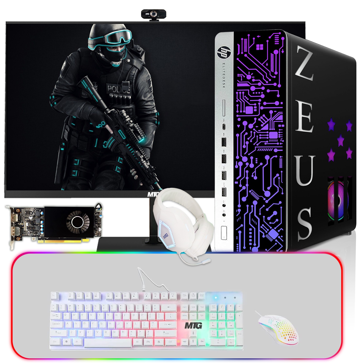 TechMagnet HP G3 27 in Monitor Gaming PC, Intel i7, 16 gb, 2 tb HDD ...