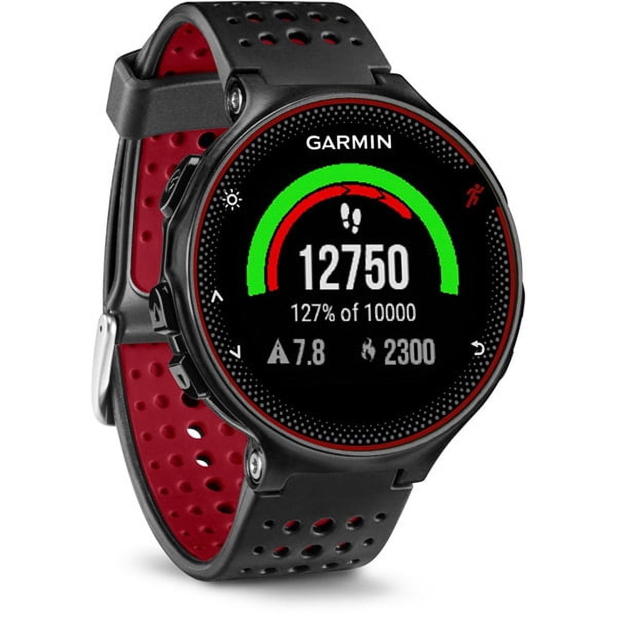 Restored Garmin Forerunner 235 GPS Running Watch, Black Red Silicone ...