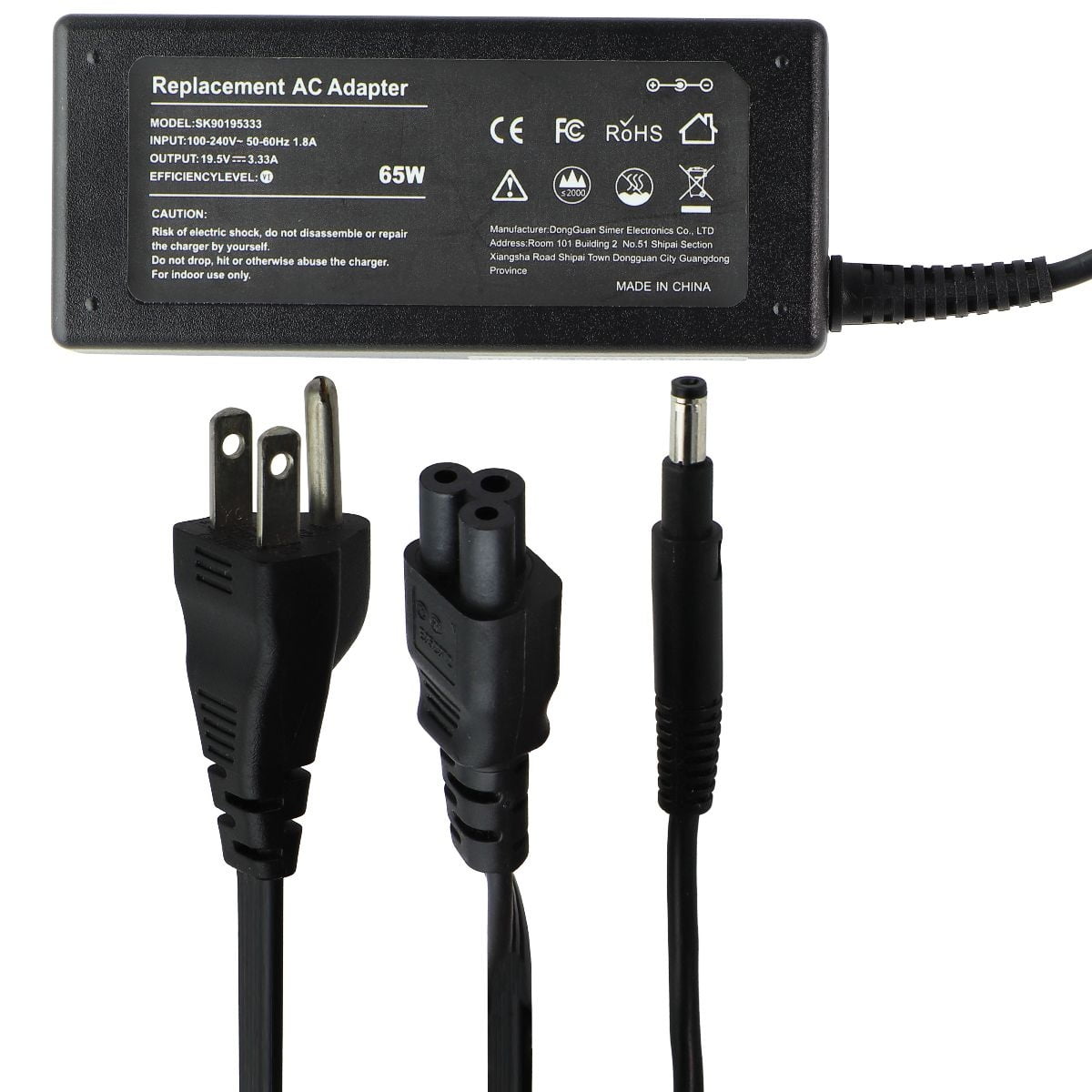Restored Generic Replacement AC Adapter (65W/19.5V/3.33A) for HP ...
