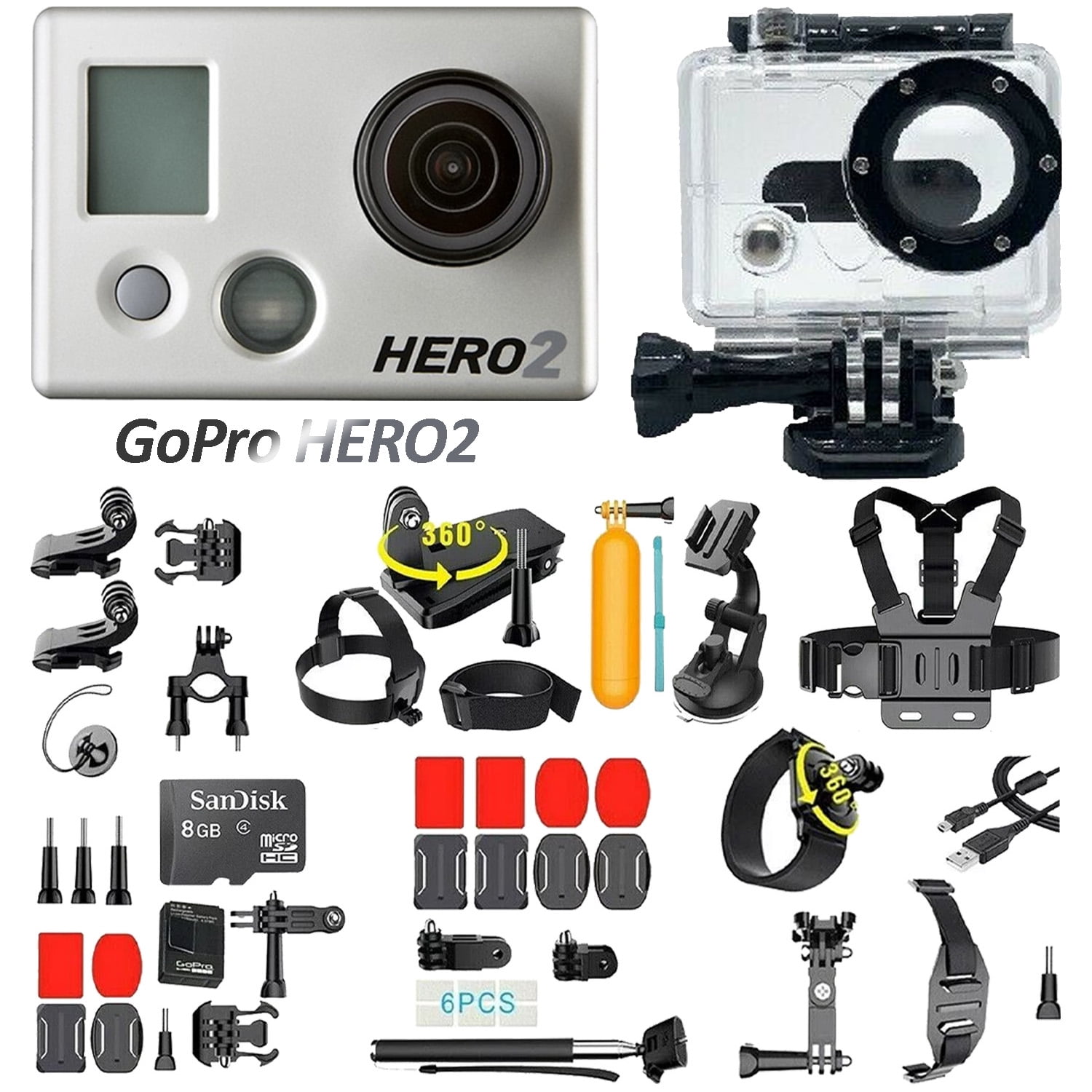 Restored GoPro HD HERO2 Outdoor Edition Camcorder + 35In1 Action Camera ...