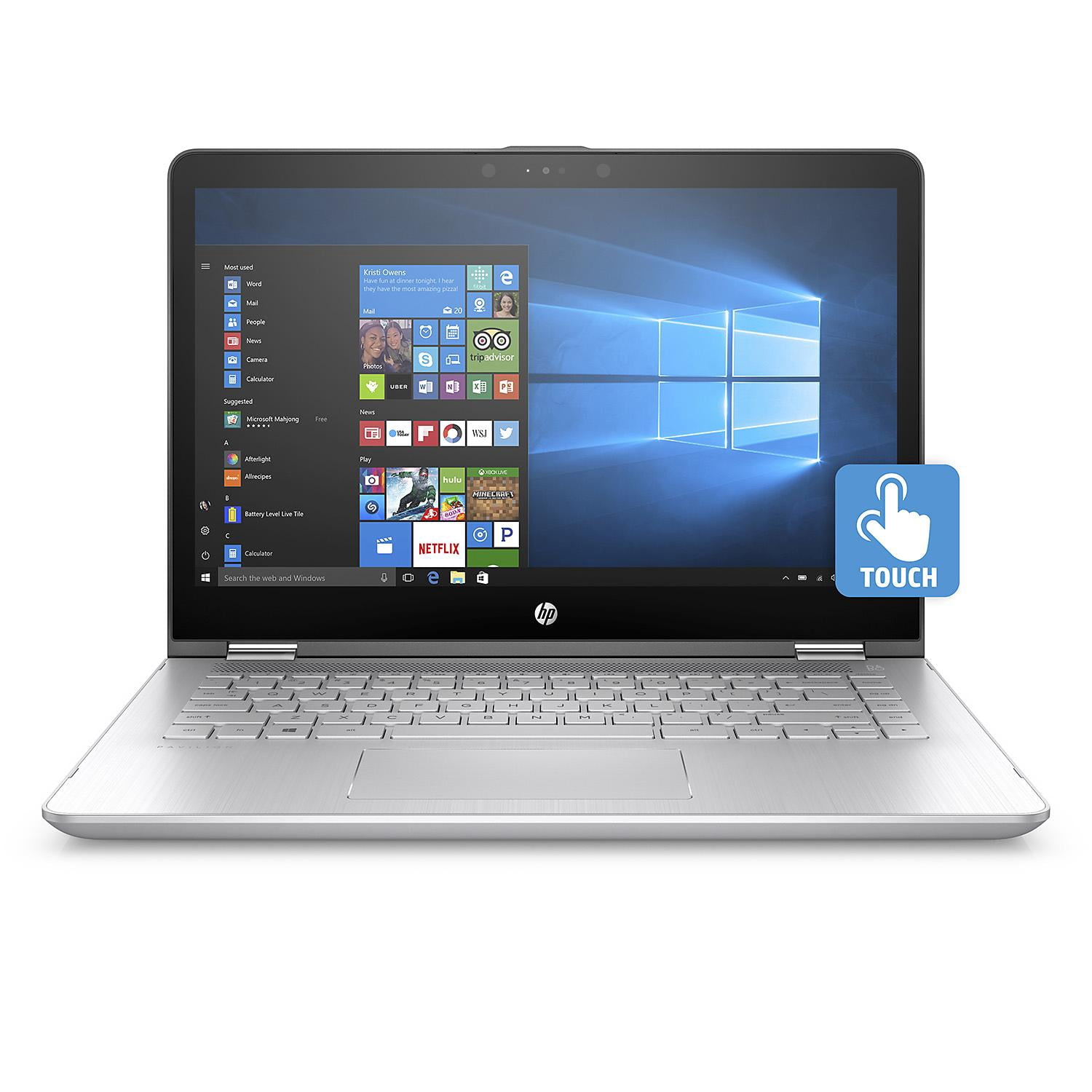 Restored HP 14-ba051cl Pavilion X360 14" FHD Touchscreen i3-7100U 2 ...