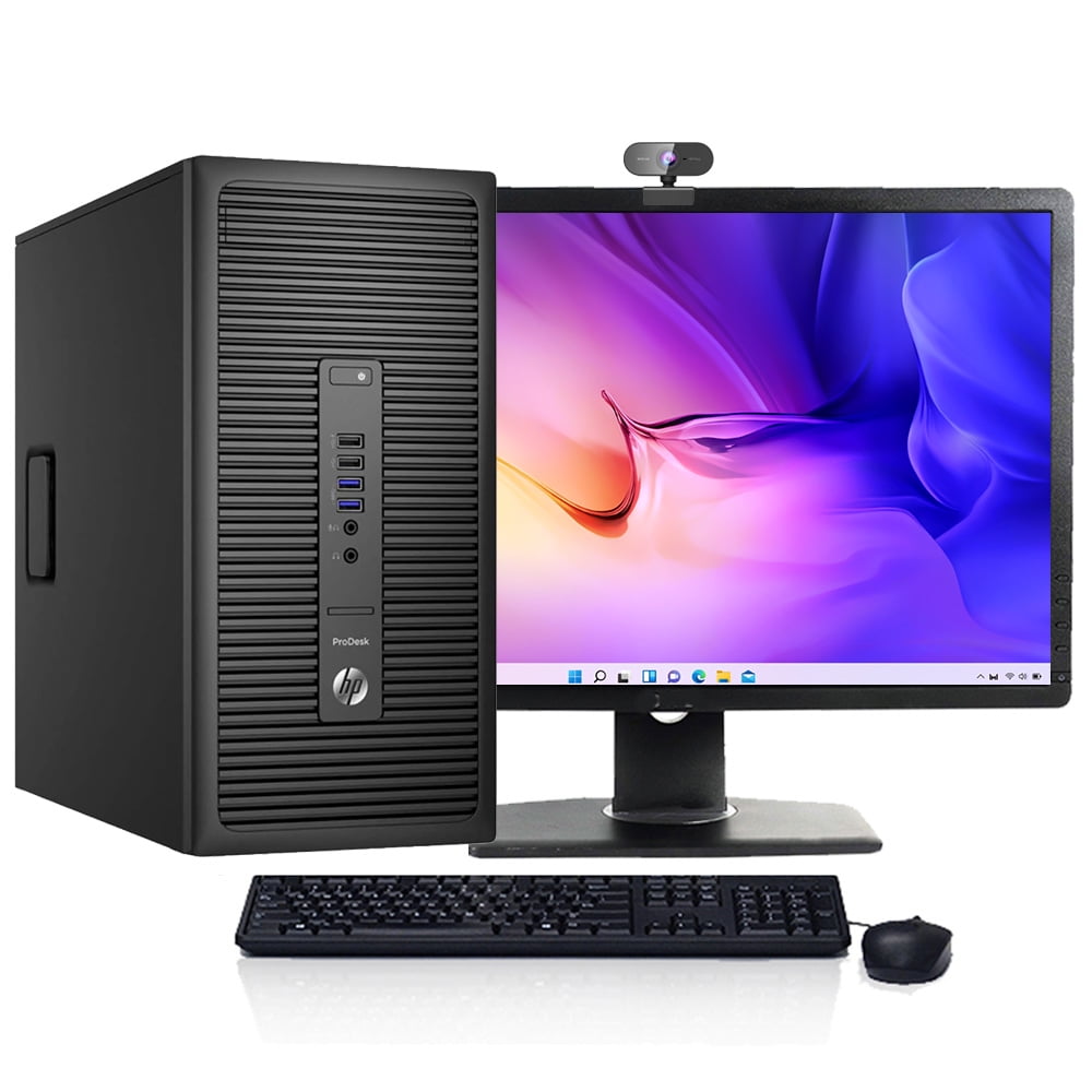 Restored HP 405 G1 PC Tower AMD A5 CPU 16GB RAM 256GB SSD Webcam 22 ...