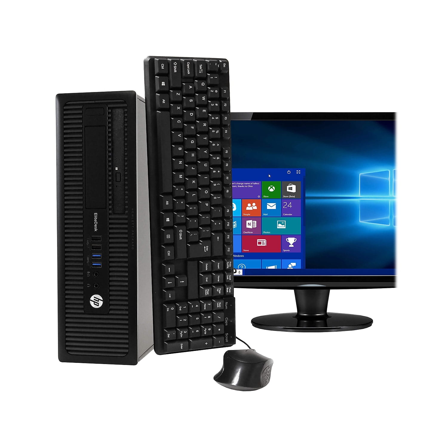 Restored HP EliteDesk 800G1 Desktop Computer Bundle with 19" Monitor ...