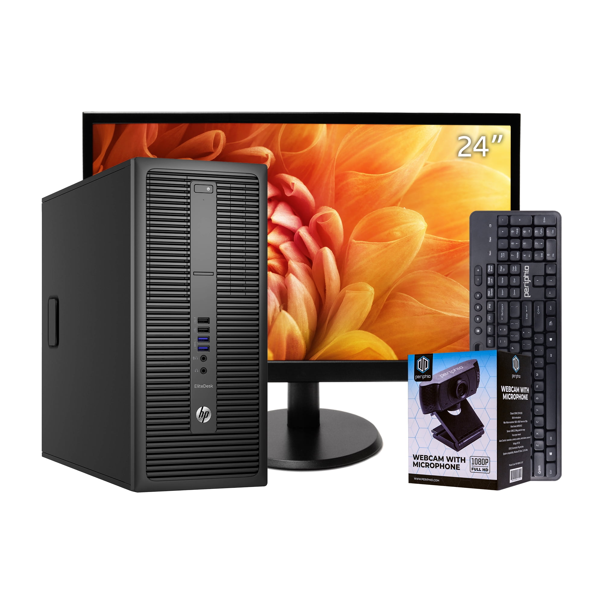 Restored HP EliteDesk 800G2 Desktop Tower Computer Bundle with 24 ...