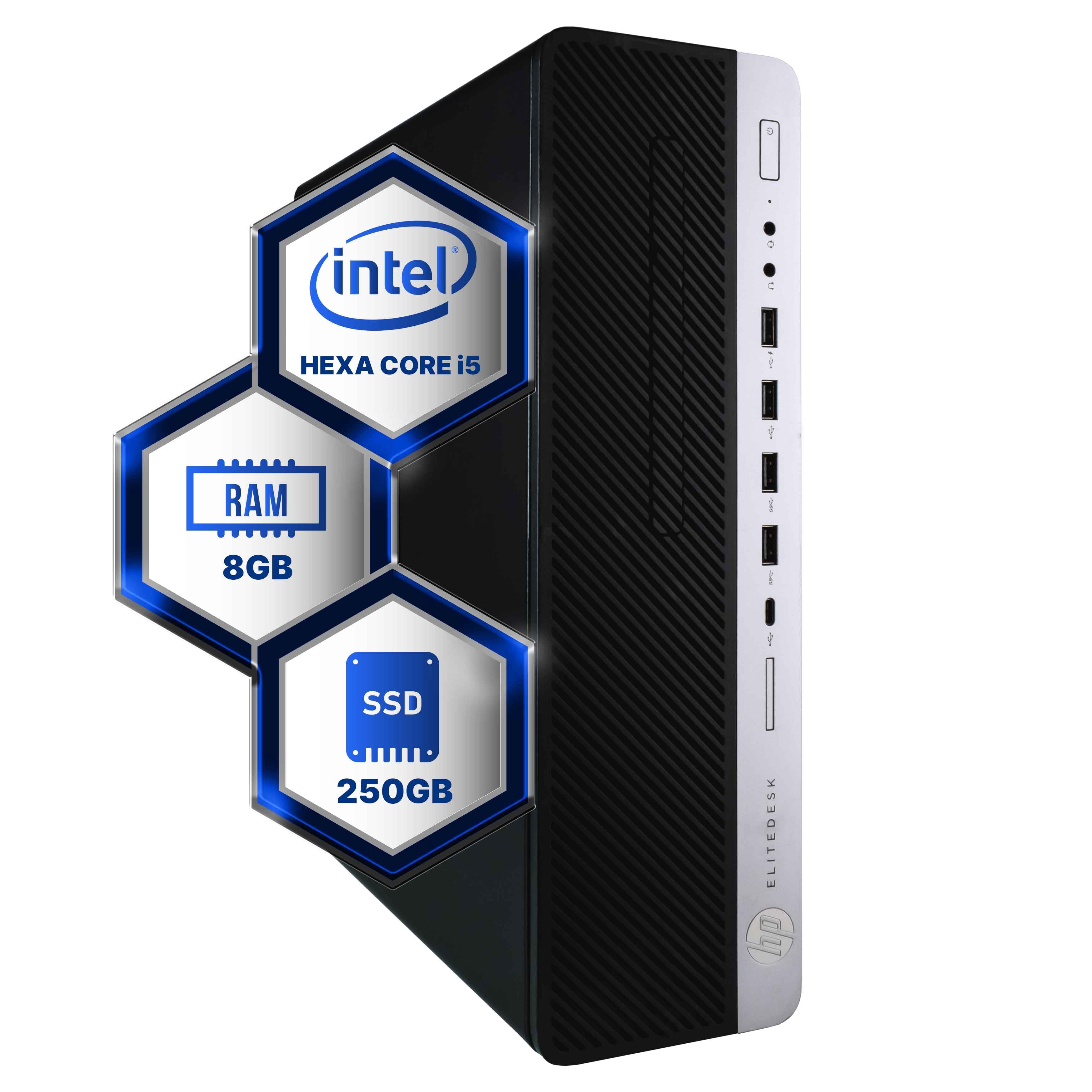 Restored HP EliteDesk 800G4 Desktop Computer Hexa Core Intel i5 (3.2GHz ...