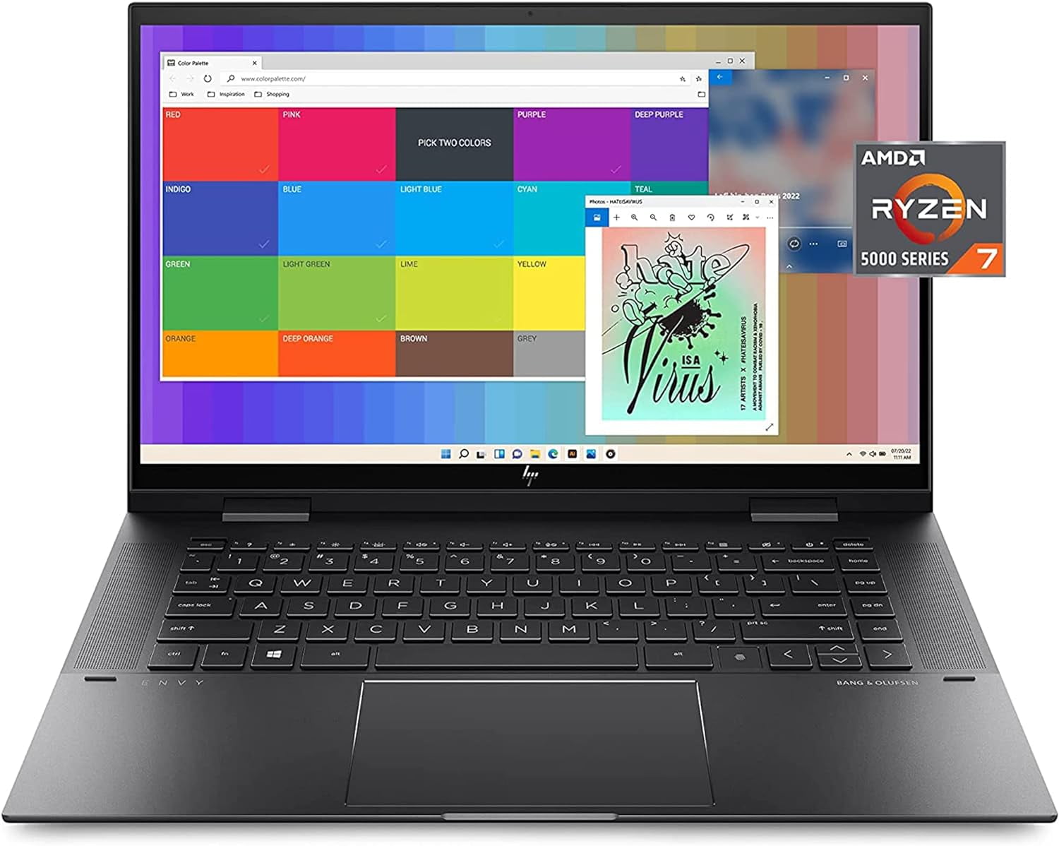 Restored HP Envy x360 Convertible 15-inch Laptop, AMD Ryzen 7 5825U ...