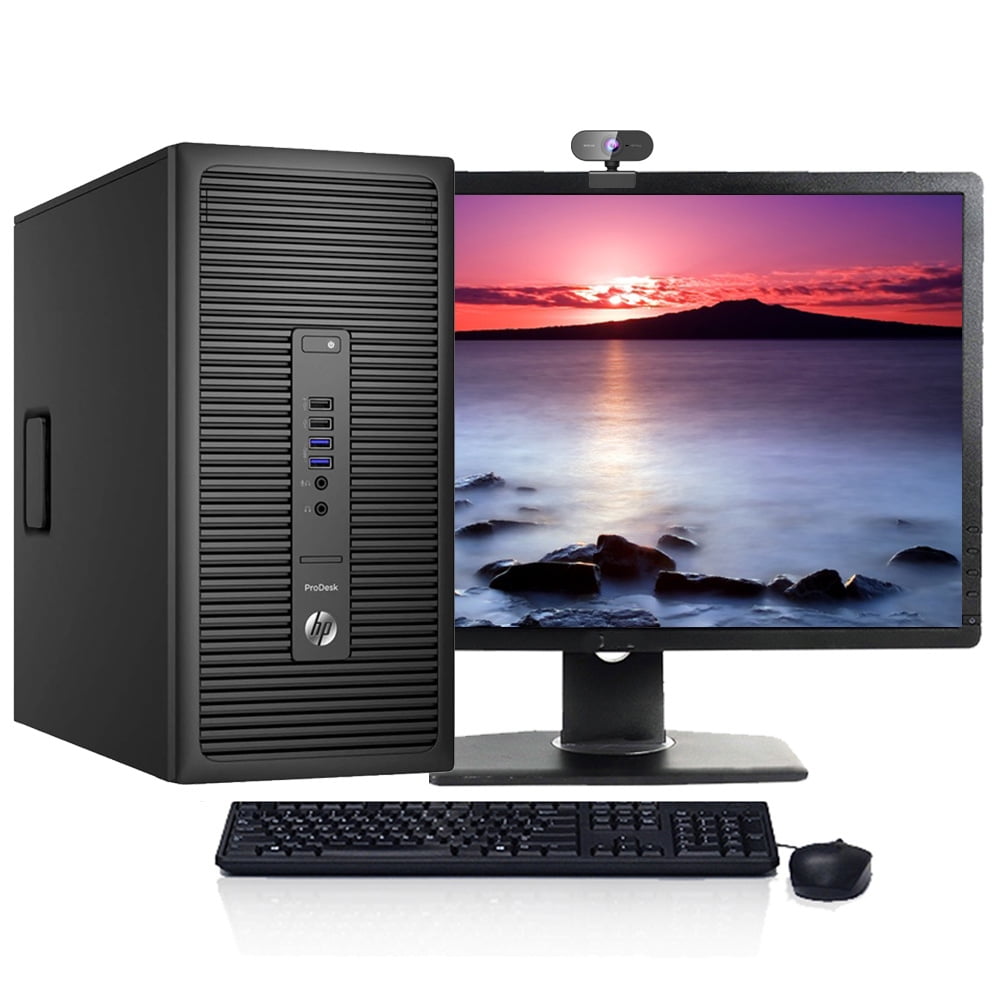 Restored HP G1 PC Tower Intel Core i5 CPU 16GB RAM 256GB SSD Webcam 22 ...