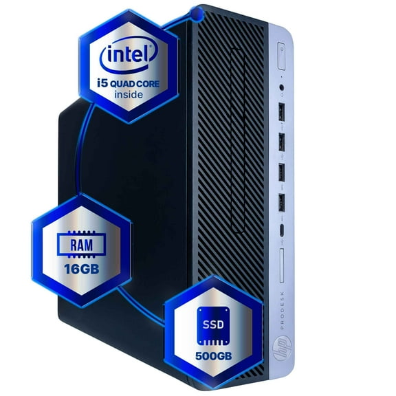 Restored HP EliteDesk 800G4 Desktop Computer Hexa Core Intel i5 (3.2GHz ...