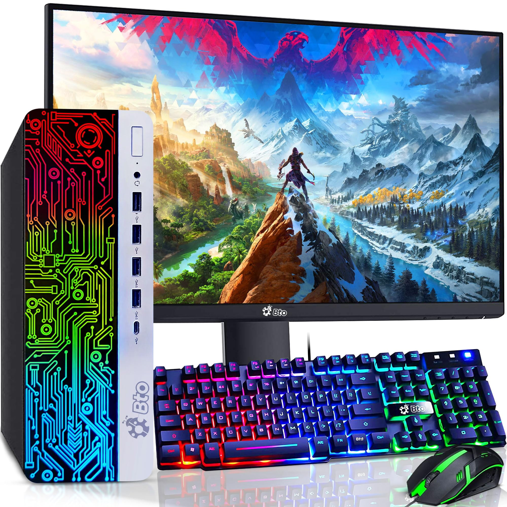 Restored HP ProDesk Desktop Computer PC, RGB Panel, Intel i5 Quad-Core 6th Gen. Processor, 16GB ...