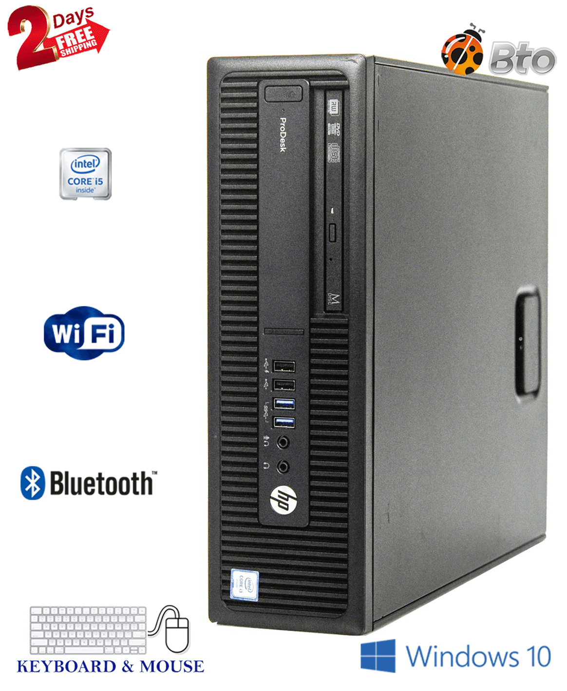 Restored HP Prodesk 600 G2 SFF Desktop Computer Core i56th, 8GB Ram, 500GB HDD, Keyboard & Mouse ...