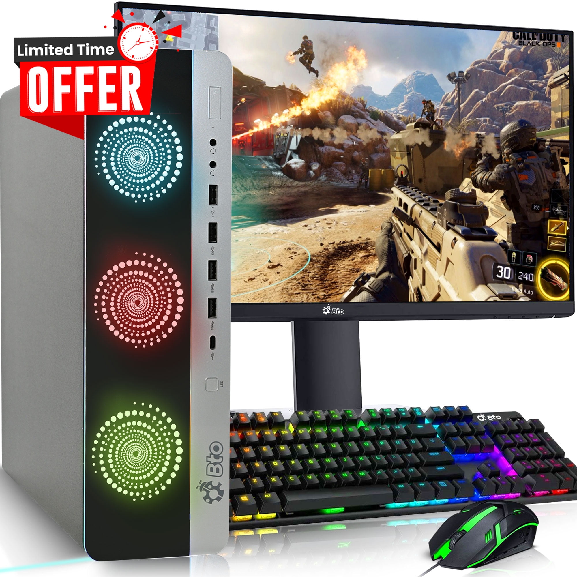 Restored HP RGB SSF Desktop Gaming PC, Intel i7-6700, 16GB DDR4 Ram ...