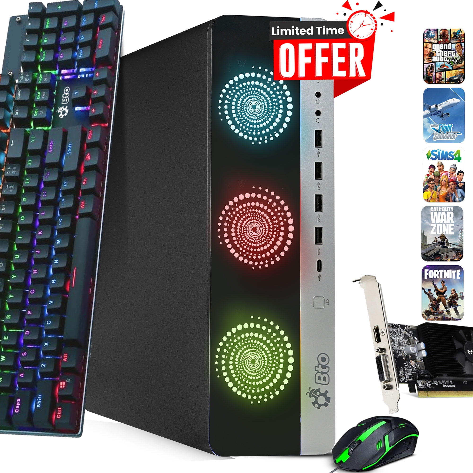 Restored HP RGB SSF Desktop Gaming PC, Intel i7-6700, 32GB DDR4 Ram ...