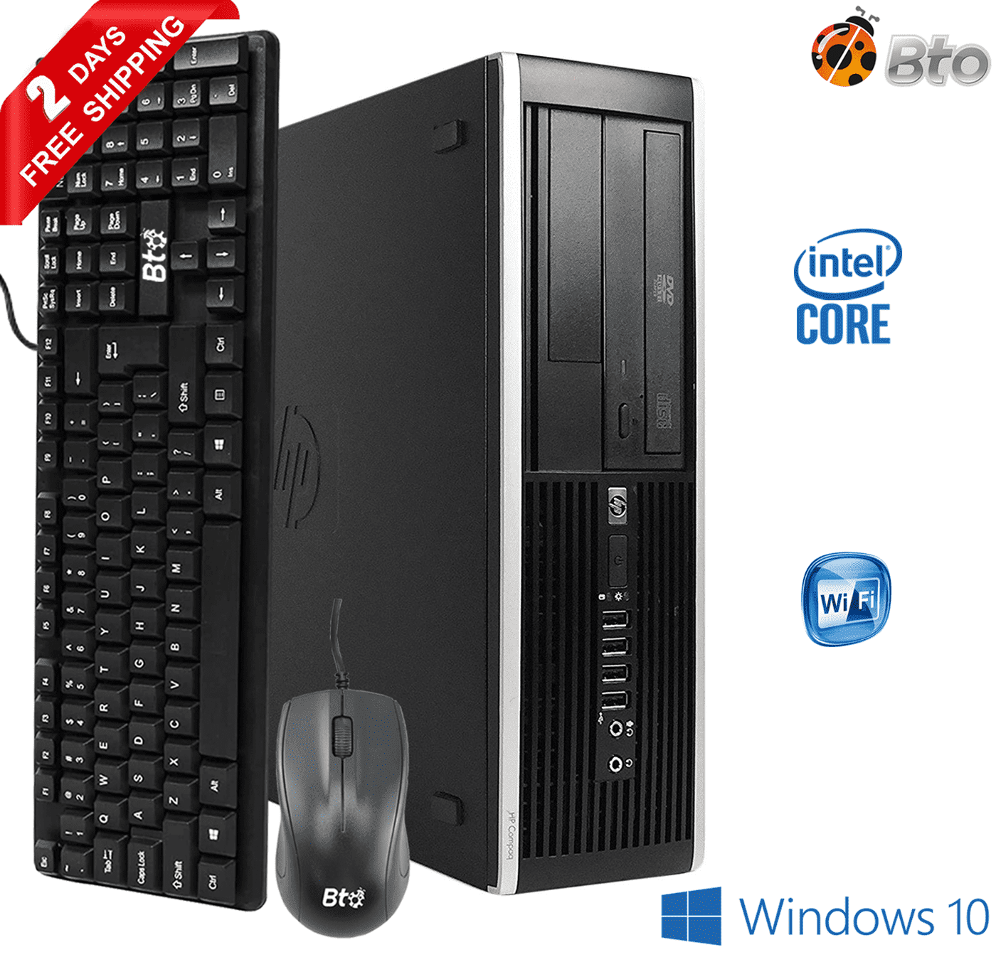 Restored HP Small Form Computer Desktop PC, Intel Core 2 Duo Processor ...