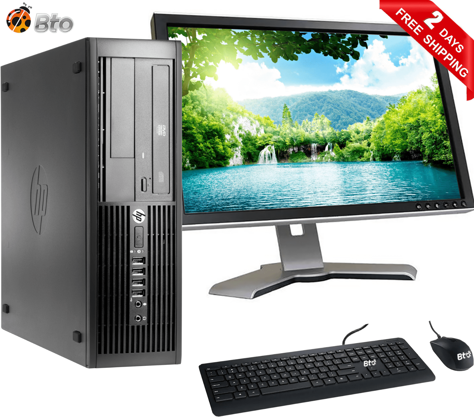 Restored HP Small Form Desktop Computer PC, Intel Core 2 Duo Processor ...