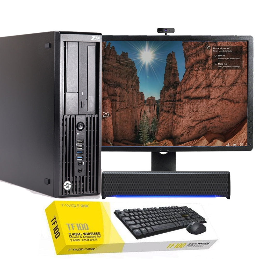 Restored HP Z230 Desktop Computer Core i3 CPU, 16GB RAM, 2TB HDD, Wi-Fi, Webcam, Sound Bar with ...