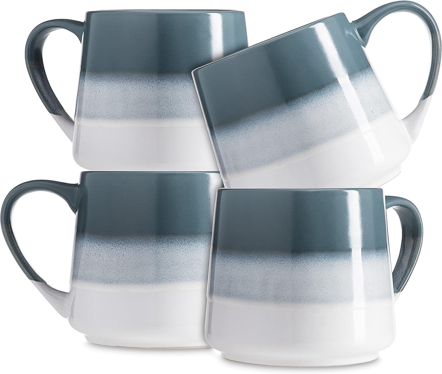 Restored Heartland Hive Set of 4 Stoneware Coffee Mugs- Ombre Printed ...