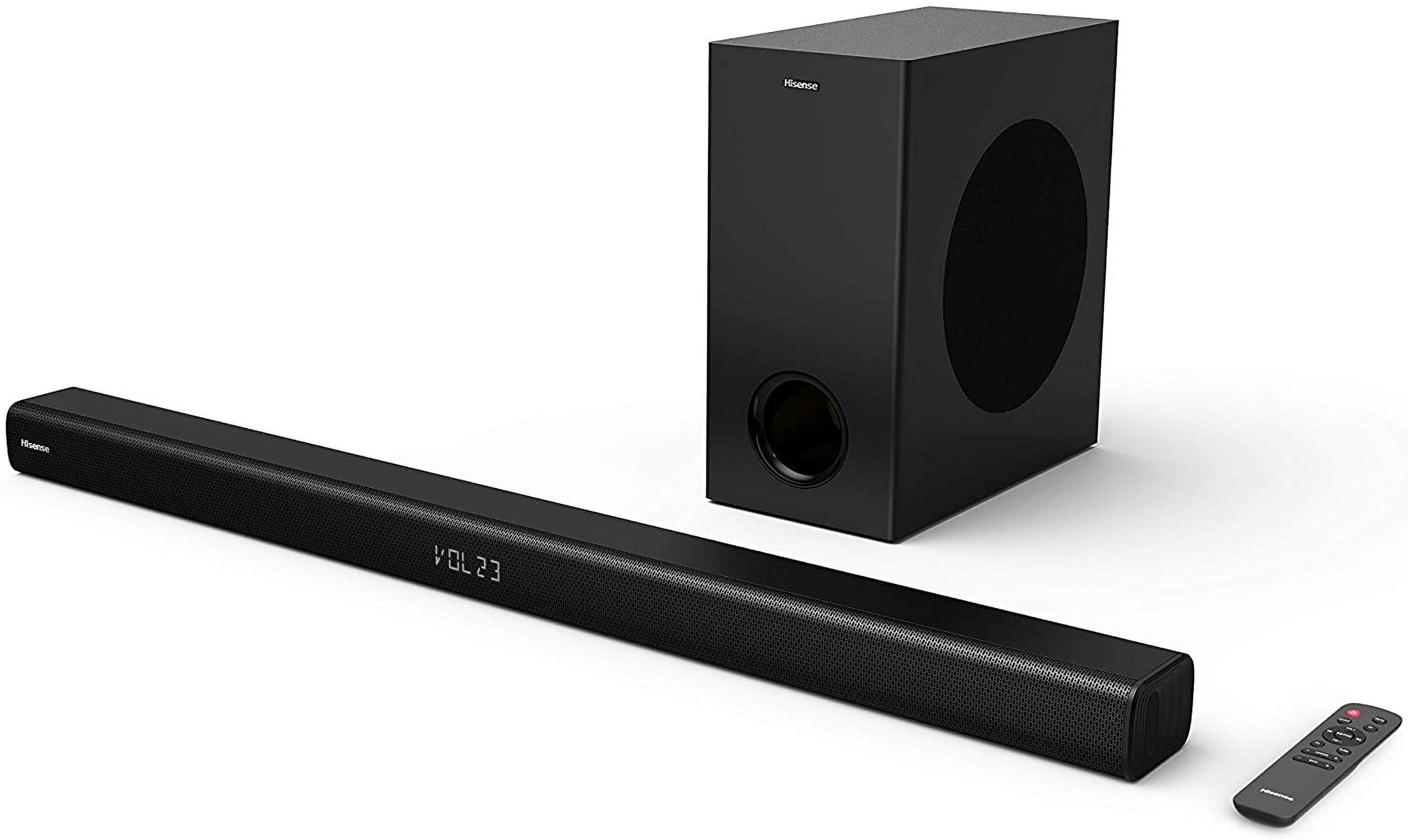 Restored Hisense HS219 2.1ch Sound Bar with Wireless Subwoofer, 320W, Dolby Audio, One Remote ...