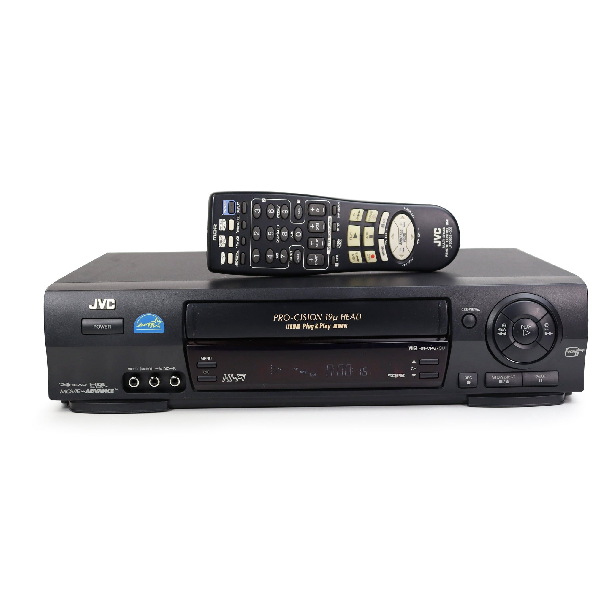 Restored JVC HR-VP670U Hi-Fi VCR w/ Original Remote, Manual, A/V Cables ...