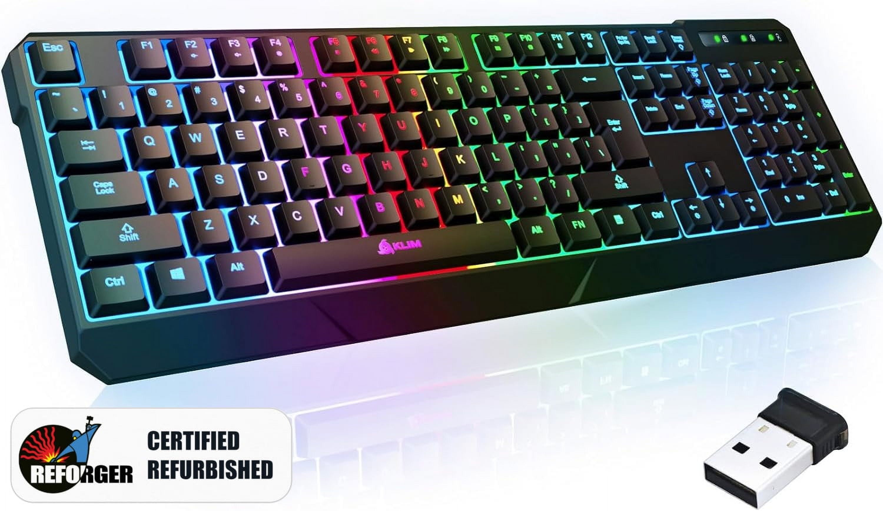 KLIM Chroma Wireless Gaming Keyboard, Quiet Waterproof Membrane ...