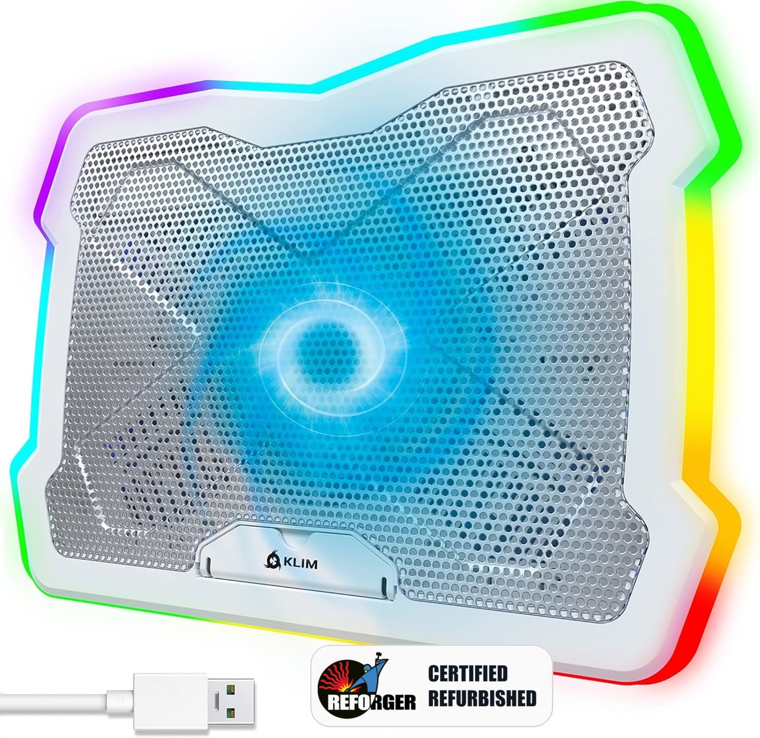 Restored KLIM Ultimate RGB Laptop Cooling Pad, LED Rim, USB Powered ...
