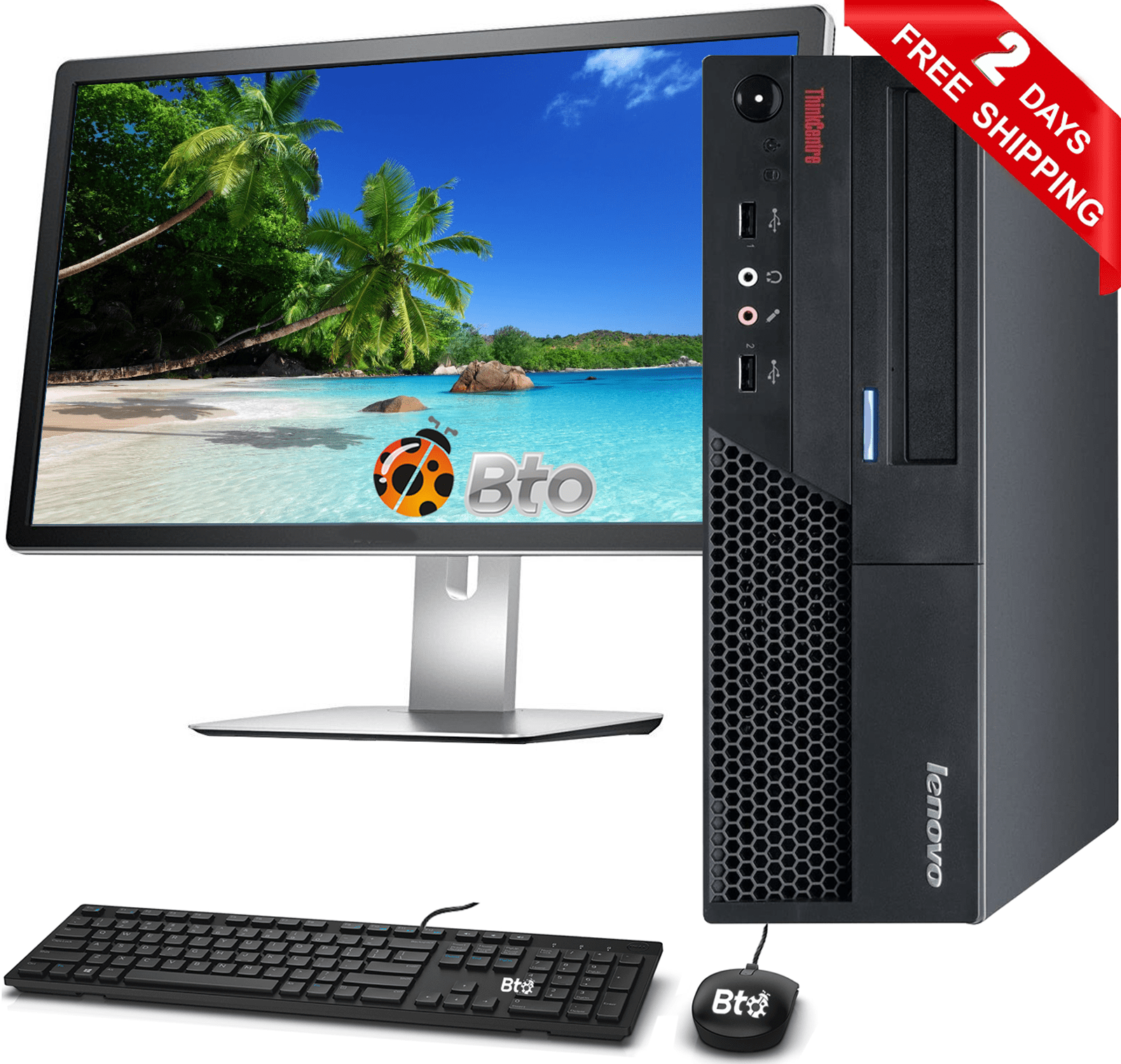 Restored Lenovo Small Form Computer Desktop PC, Intel Core 2 Duo ...