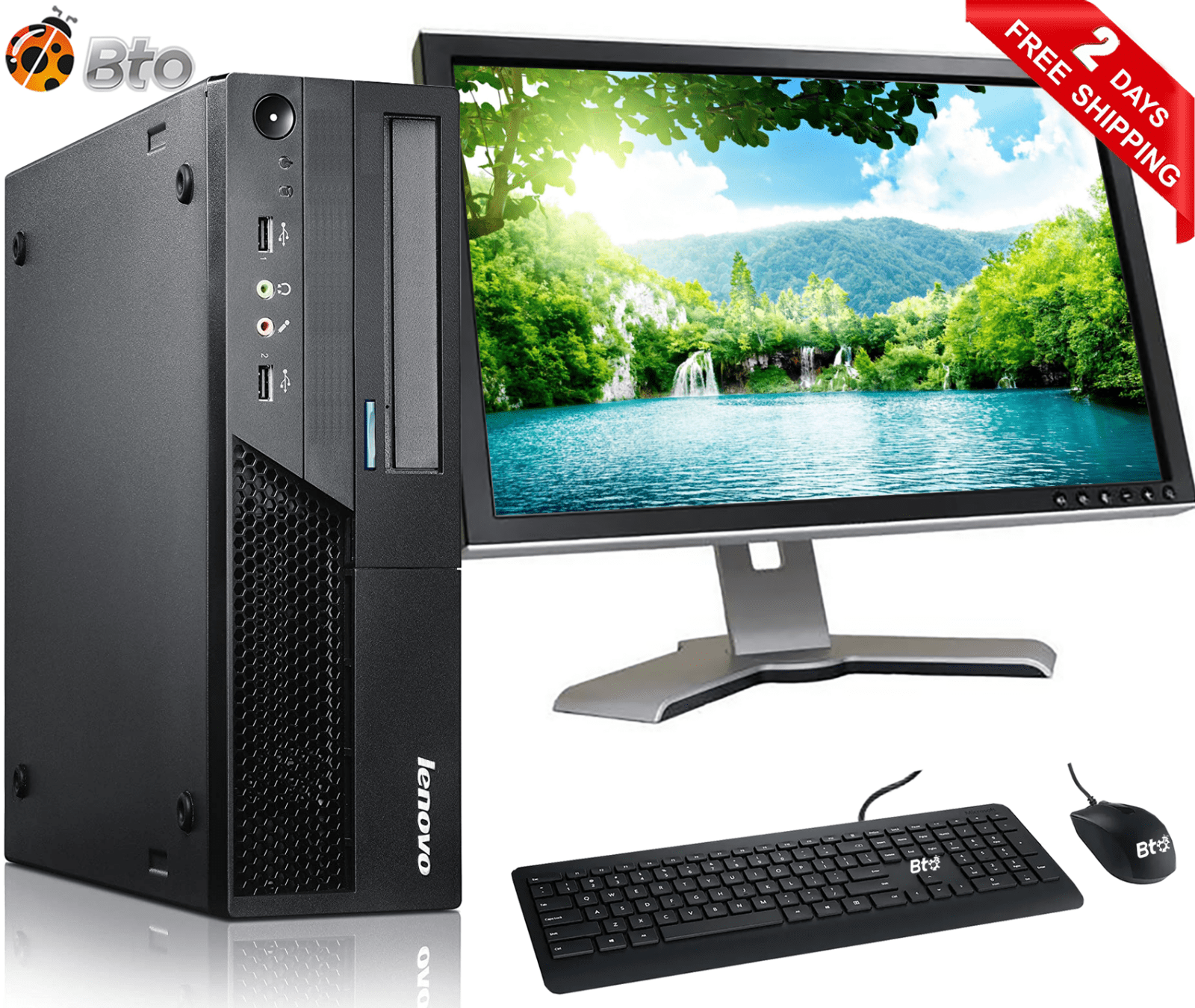 Restored Lenovo Small Form Computer Desktop PC, Intel Core 2 Duo ...