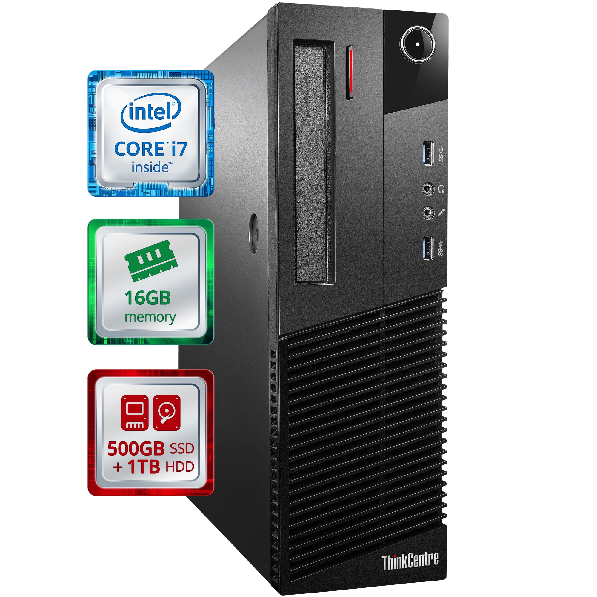 Restaurado Lenovo ThinkCentre M93p, Intel i7, 16GB, 500GB SSD+1TB, WiFi ...