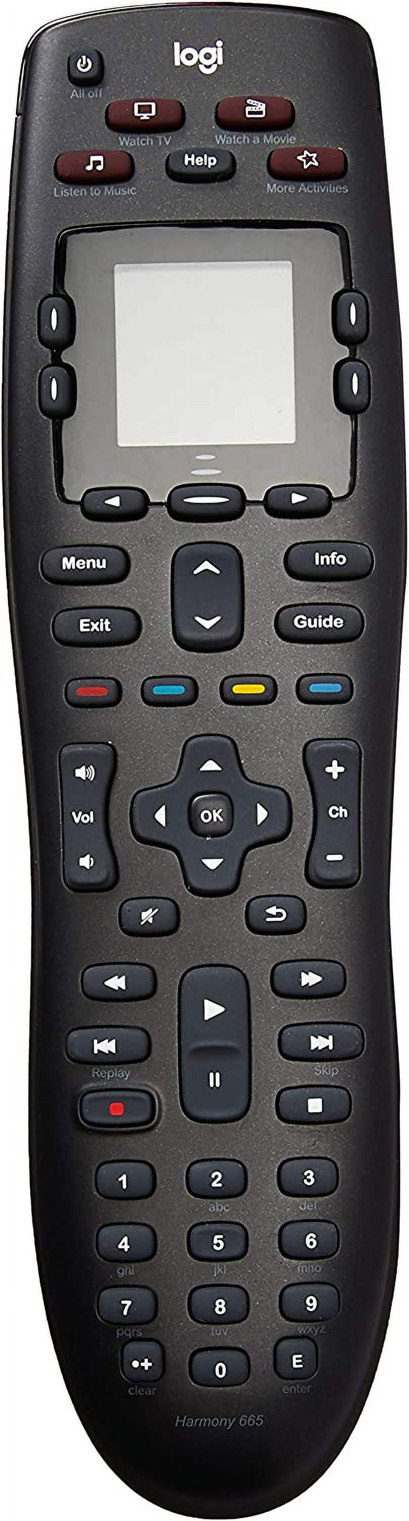 Restored Logitech - Harmony 665 10-Device Universal Remote - Black ...